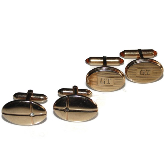 SWANK | Accessories | Vintage Estate Lot 2 Set Men Gold Tone Large ...